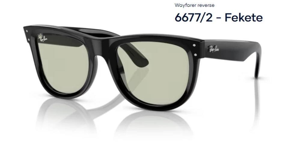 RAY-BAN RB0502S WAYFARER REVERSE 6677/2 - Fekete NAPSZEMÜVEG - 0502S ...