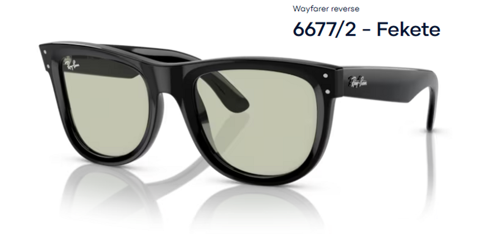 RAY-BAN RB0502S WAYFARER REVERSE 6677/2 - Fekete NAPSZEMÜVEG - 0502S ...